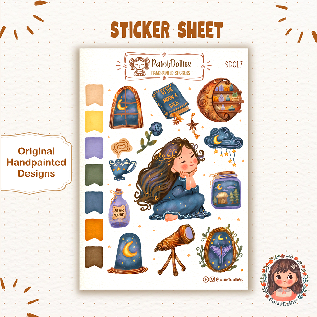 SD017 Celestial Sticker Sheet/Selenophile Stickers/ Astrophile Stickers | Shopee Philippines