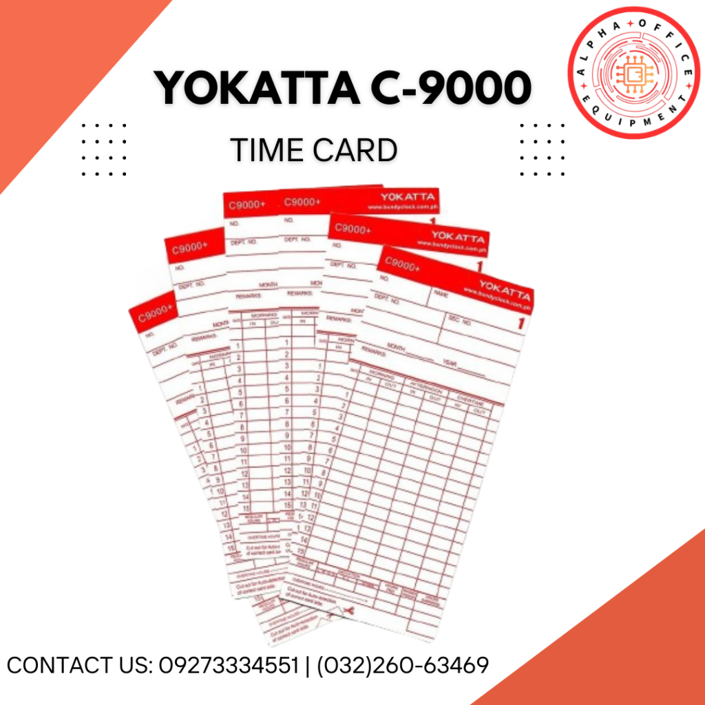 Punch Card, Time card for Bundy Clock, Standard Size Time card, Dtr ...