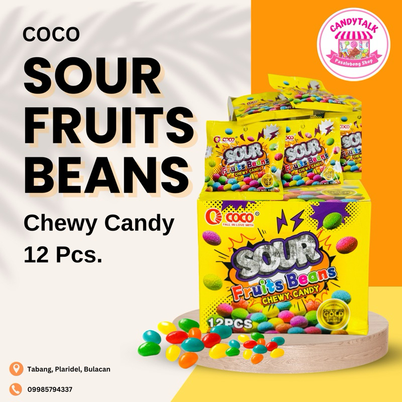 Coco Sour Fruit Chewy Candy 1 pack 12 pcs | Shopee Philippines