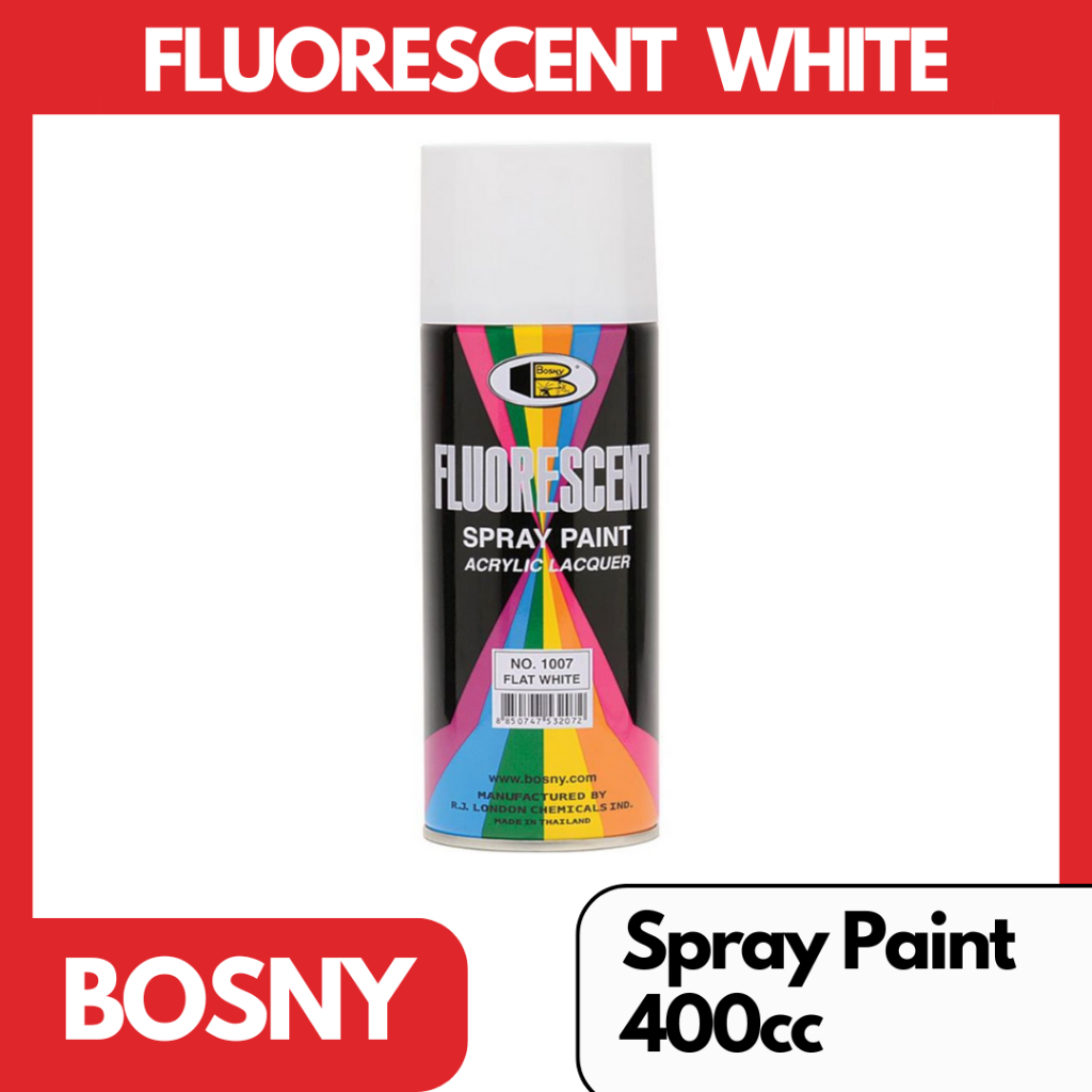 Bosny Fluorescent White - Original Acrylic Spray Paint 400cc | Shopee ...