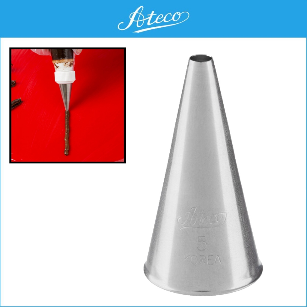 Ateco 5 Plain Piping Tip Stainless Steel icing Tip ( Set of 2 ...