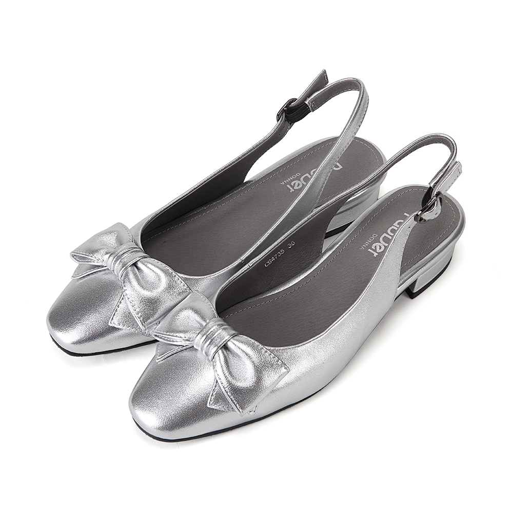 Pabder CS4735 Ribbon Round Toe Sling-Back Sandals Silver | Shopee ...