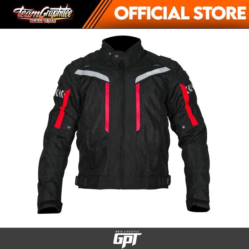 NITRO JACKET JK40 RIDING JACKET BLACK-RED | Shopee Philippines