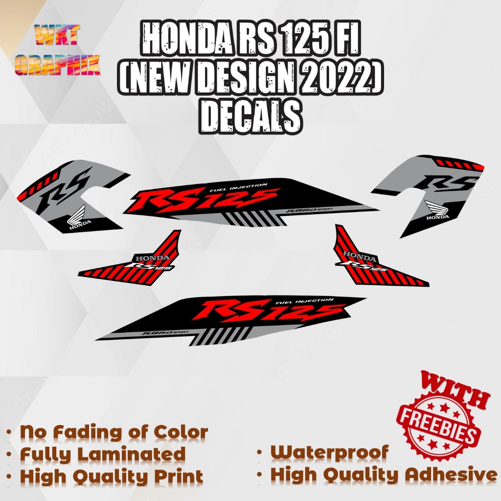 HONDA RS 125 FI (2022 NEW DESIGN) DECALS [WATERPROOF, LAMINATED, FADE ...