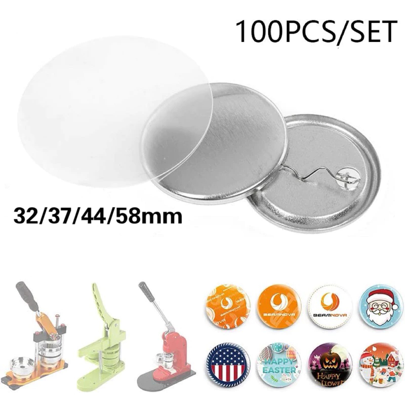 Button Pin 25 32 37 44 58mm Sets (100pcs) Badge material Badge ...