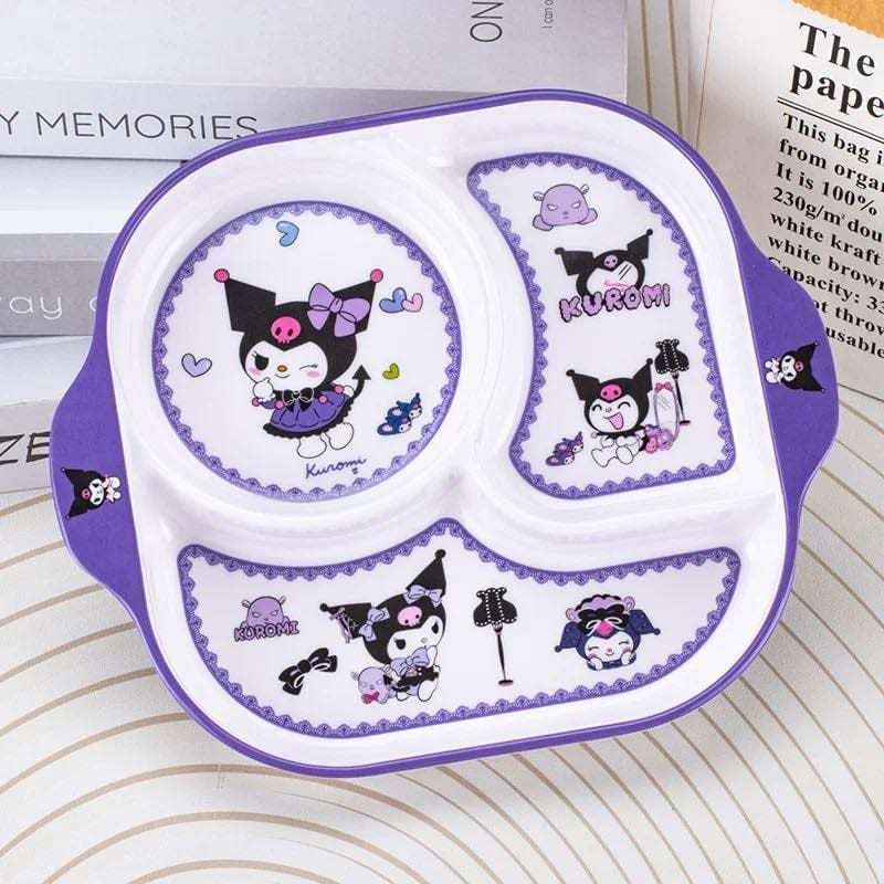 sanrio Square three compartment plate divided grid dinner plate kids ...