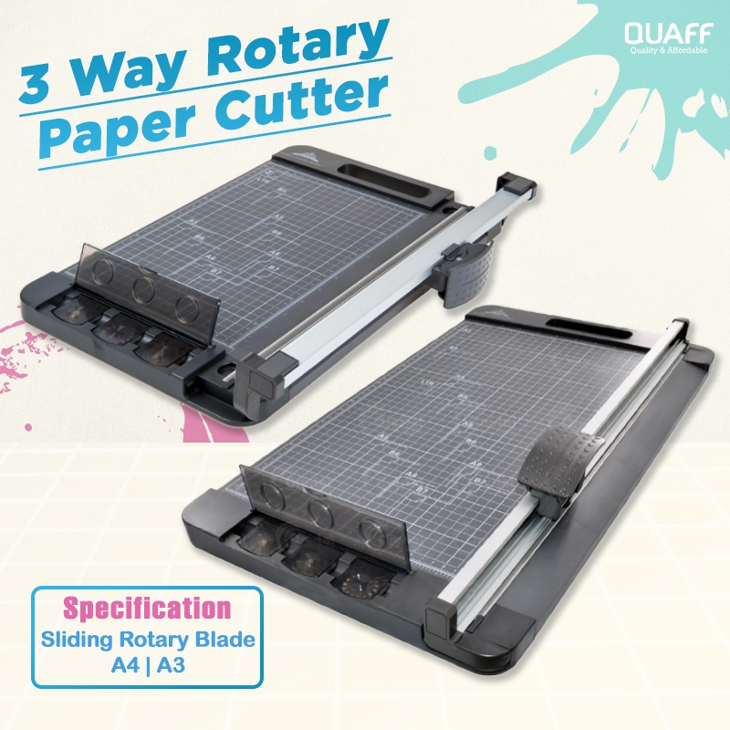 3 Way Rotary Cutter Sliding Cutter A4 - A3 Size JELESI Cutter | Shopee ...