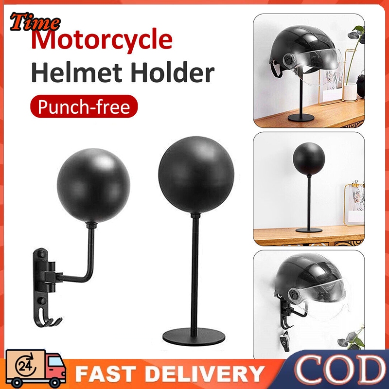 Helmet Rack 180° Rotating Wall Mounted Helmet Rack with Double Hook ...