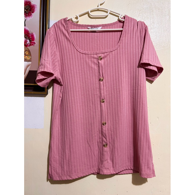 Grab a Tee pink blouse | Shopee Philippines