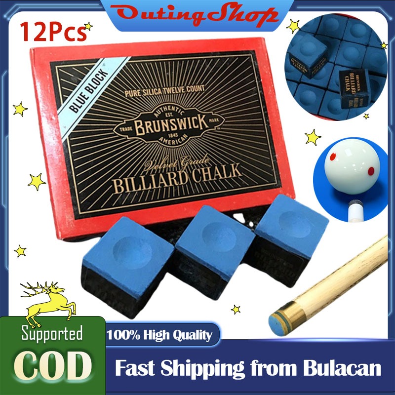 12Pcs Billiard Brunswick Blue Chalk Billiard Chalk Tisa Ng Tako Ng ...