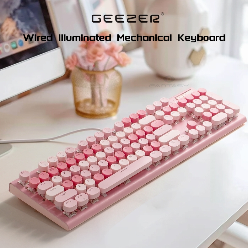 MOFii GEEZER G5 Wired Illuminated Mechanical Keyboard Retro Gaming ...