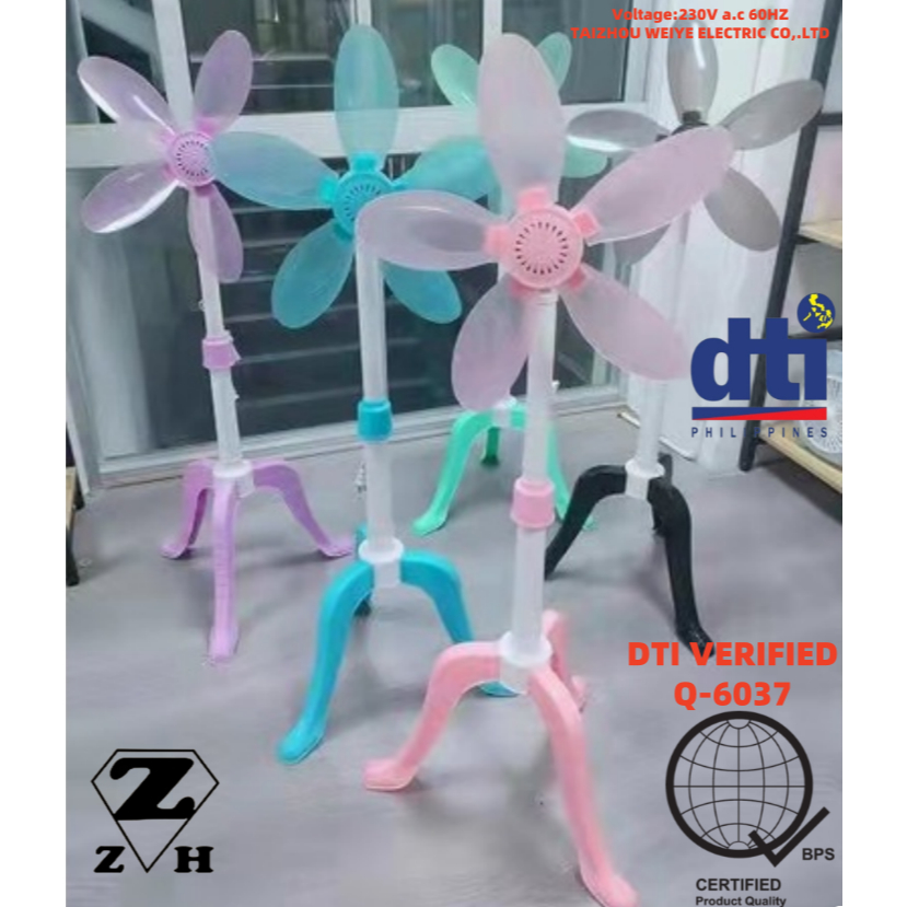 ZH 5 Blades Stand Fan Portable Standfan Foldable Floor Fan Electricfan ...
