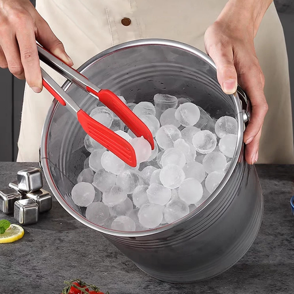 NEW Stainless steel ice bucket Thickened handle ice bucket Double ...
