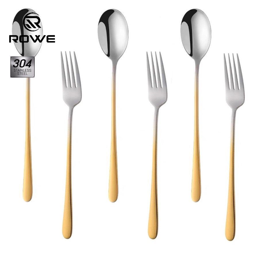 ROWE Stainless Steel Fork Spoon 6pcs Mix Color Korean Design Dinnerware ...