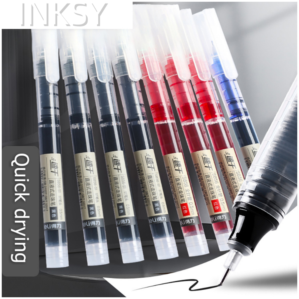 0.5mm Pen St Black Needle Tube Signature Pen Ballpen Blue Red Pen ...