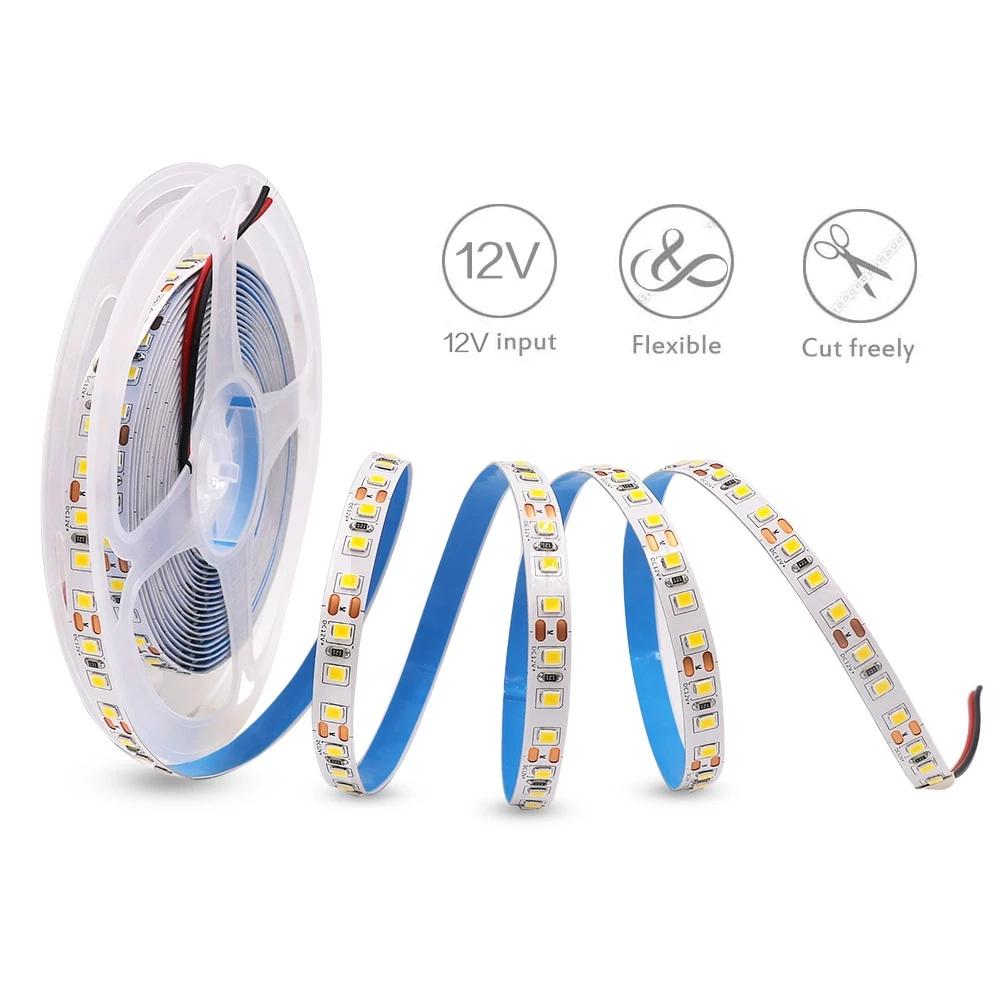12v strip light , 2835 60 led /m , ( 7mm ) , 5m tape light ribbon ...