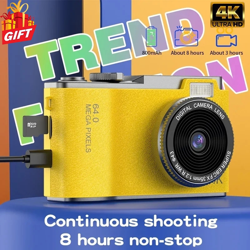 4K Digital Camera For Photography Digicam 16X Zoom Mini Retro Camera ...