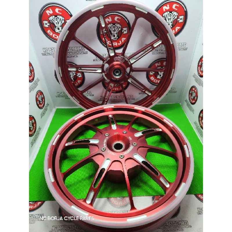 OKIMURA MAGS CNC RED F 185X14 / R 215X14 FOR LICK 125 I V1 V2 | Shopee ...