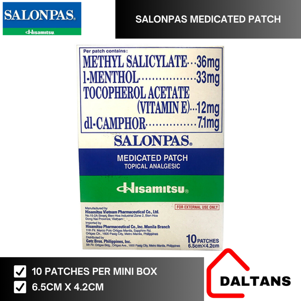 SALONPAS MEDICATED PATCH HISAMITSU (10PATCHES) | Shopee Philippines