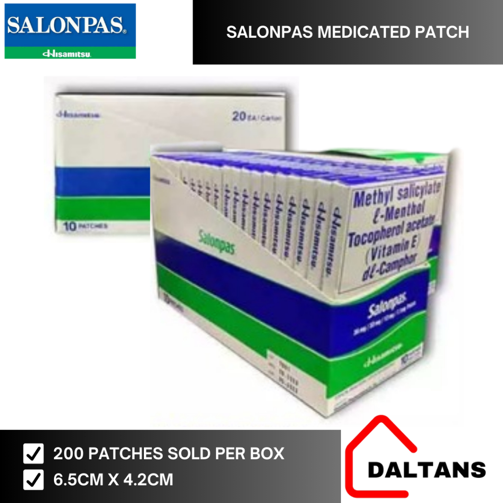 SALONPAS MEDICATED PATCH HISAMITSU SOLD BY BOX OR 200 PATCHES | Shopee ...