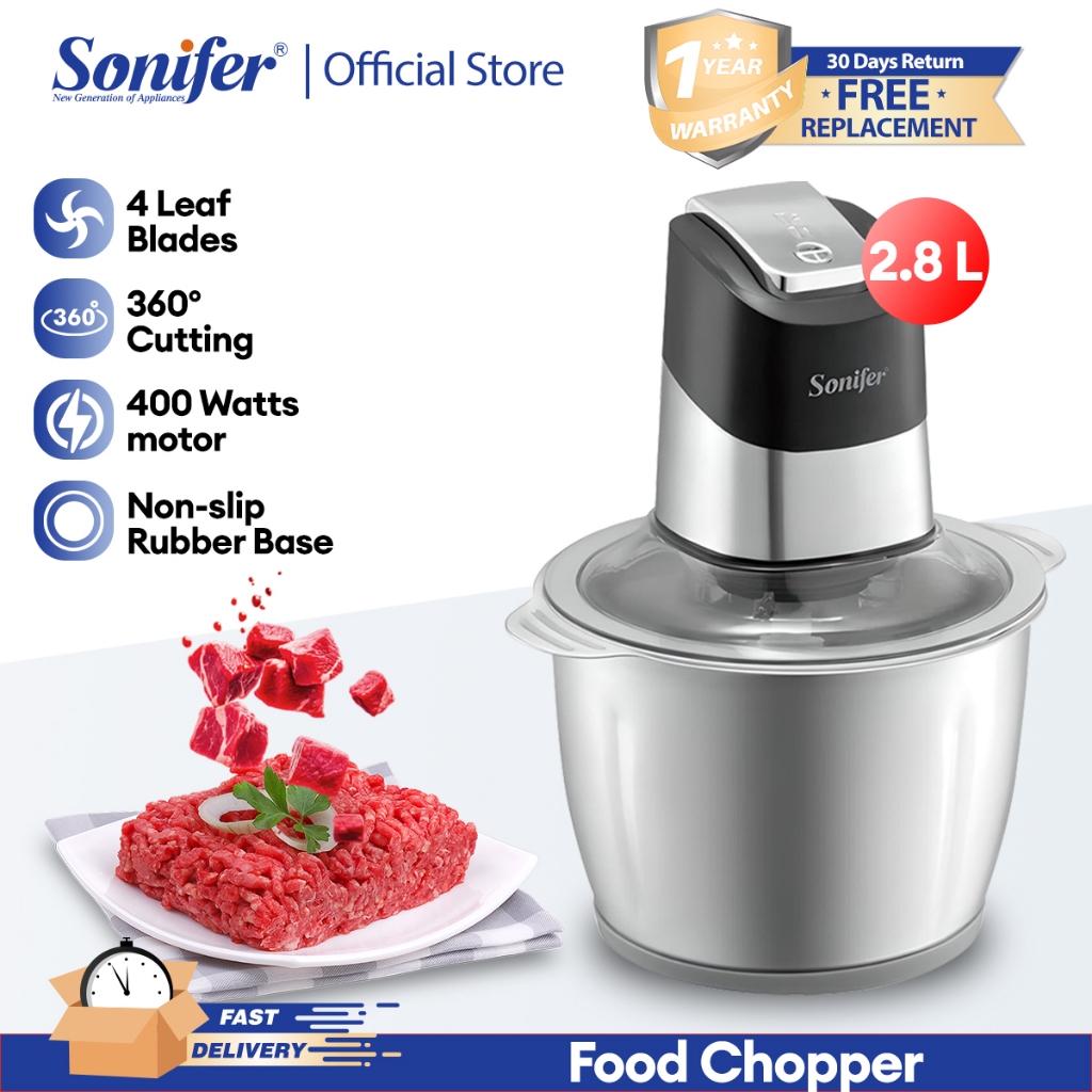 Sonifer Electric Food Processor 400W 2 Speed 2.8L Capacity ...