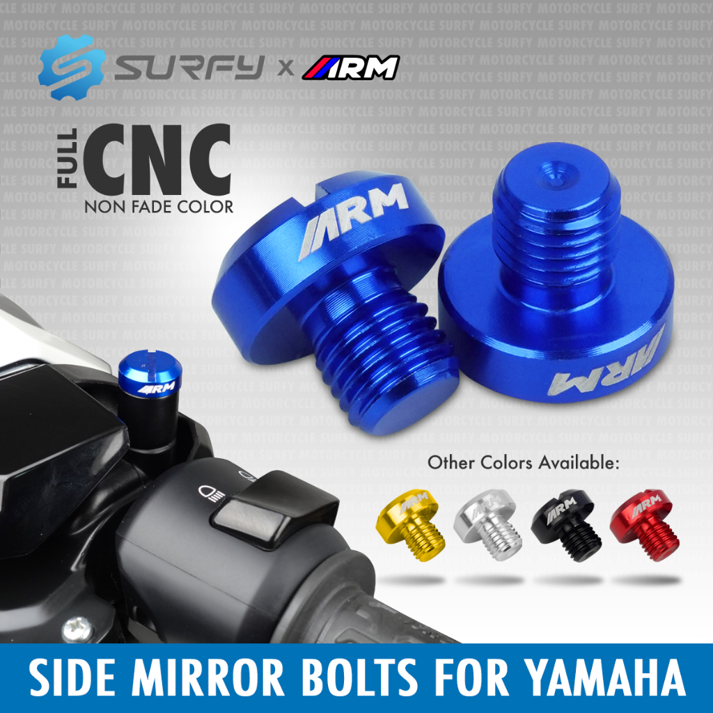 Arm Side Mirror Bolt CNC Aluminum Screw Cap For YAMAHA Model M10*15 ...