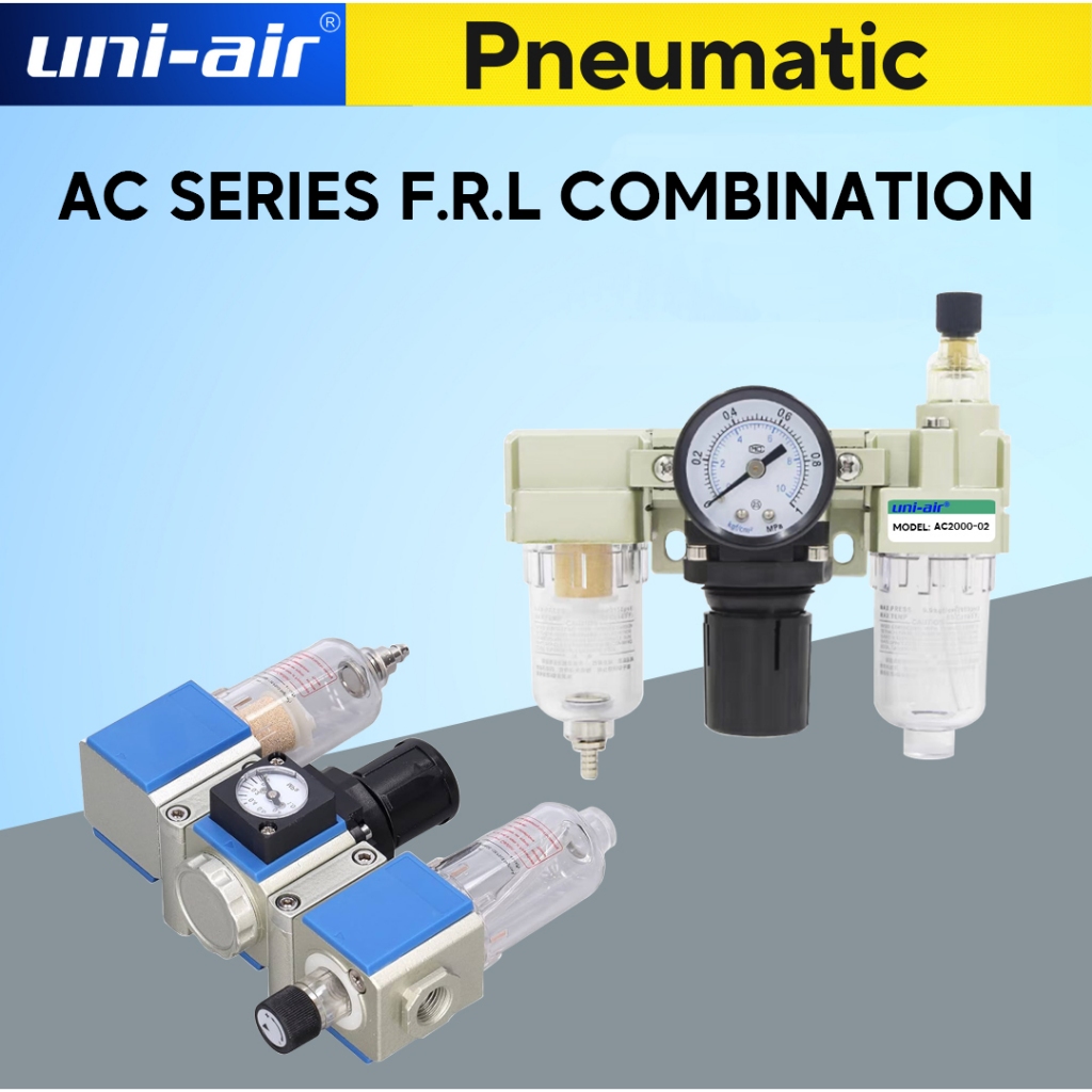 Uni-Air Pneumatic Pressure Filter Regulator Lubricator (MANUAL DRAIN) | Shopee Philippines