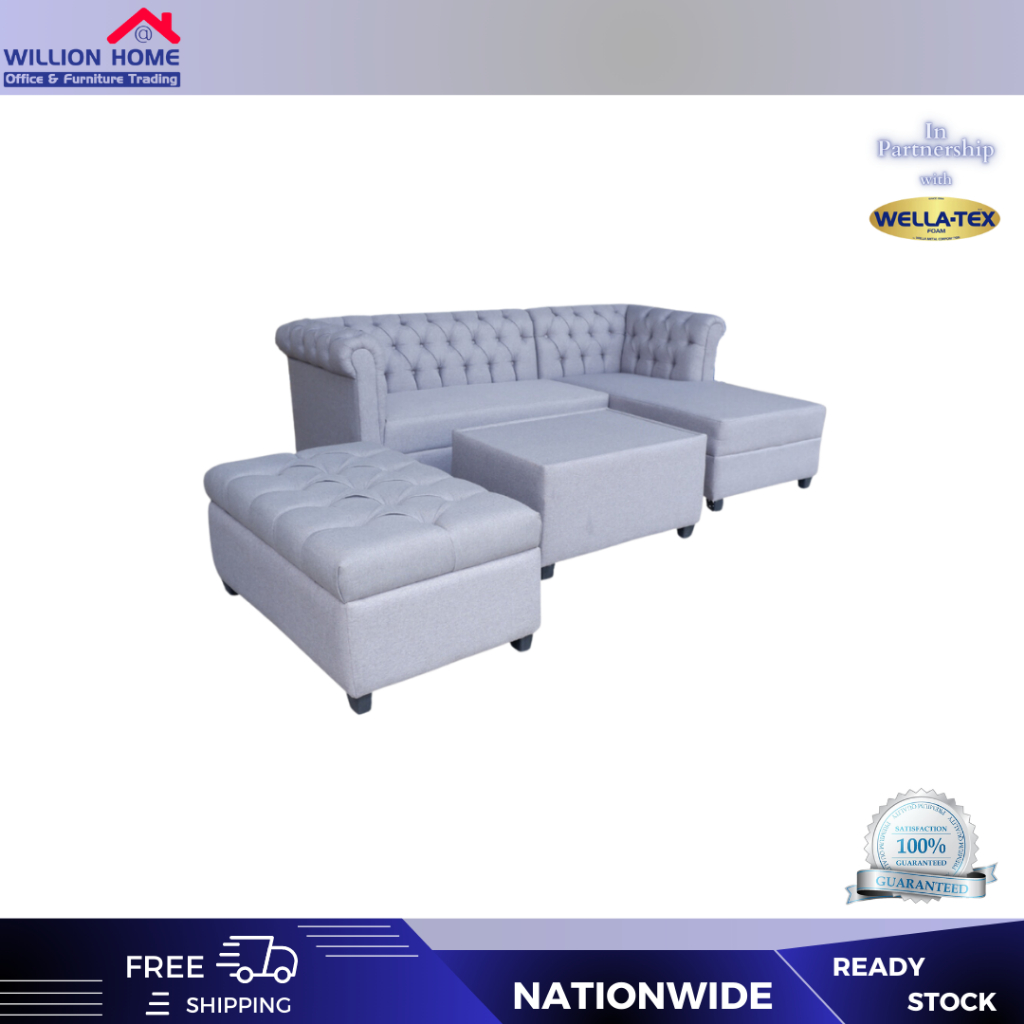 WILLION HOME AND OFFICE FURNITURE TRADING - LIZA L-TYPE SOFA | Shopee ...