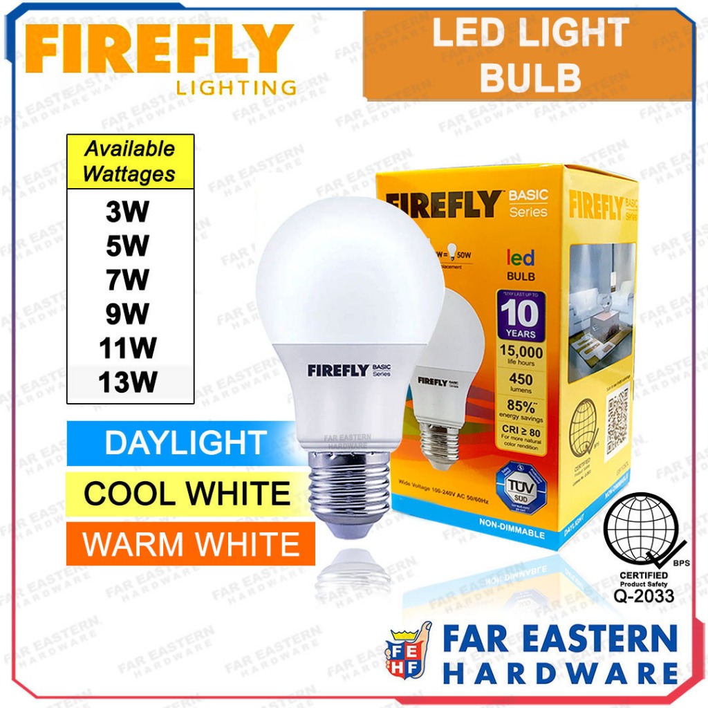 FIREFLY LED Light Bulb 3W 5W 7W 9W 11W 13W Daylight Cool | Warm White ...