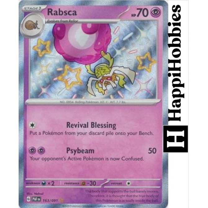 Rabsca - 163/091 - Shiny Rare | POKEMON TCG: Paldean Fates | Shopee ...