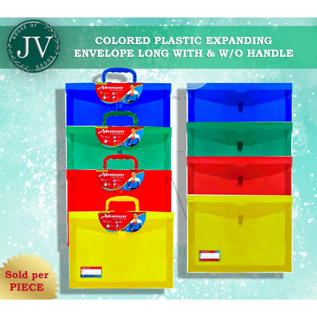 Colored Plastic Expanding Envelope Long With & Without Handle 1pc ...