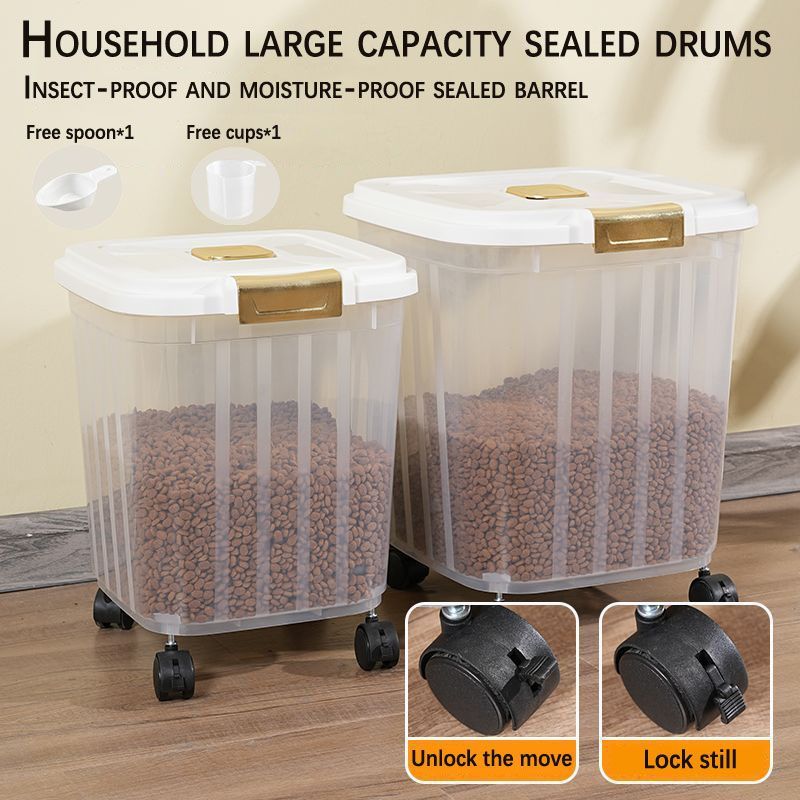 Household rice storage barrel 15-25KG moisture-proof sealed storage box ...