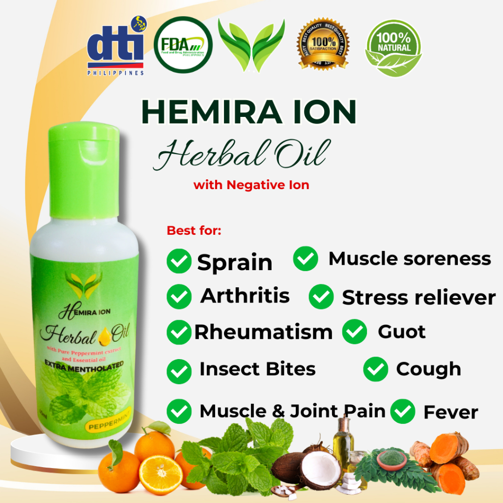 Hemira Ion Effective Herbal Oil Peppermint Mentholated Liniment for ...