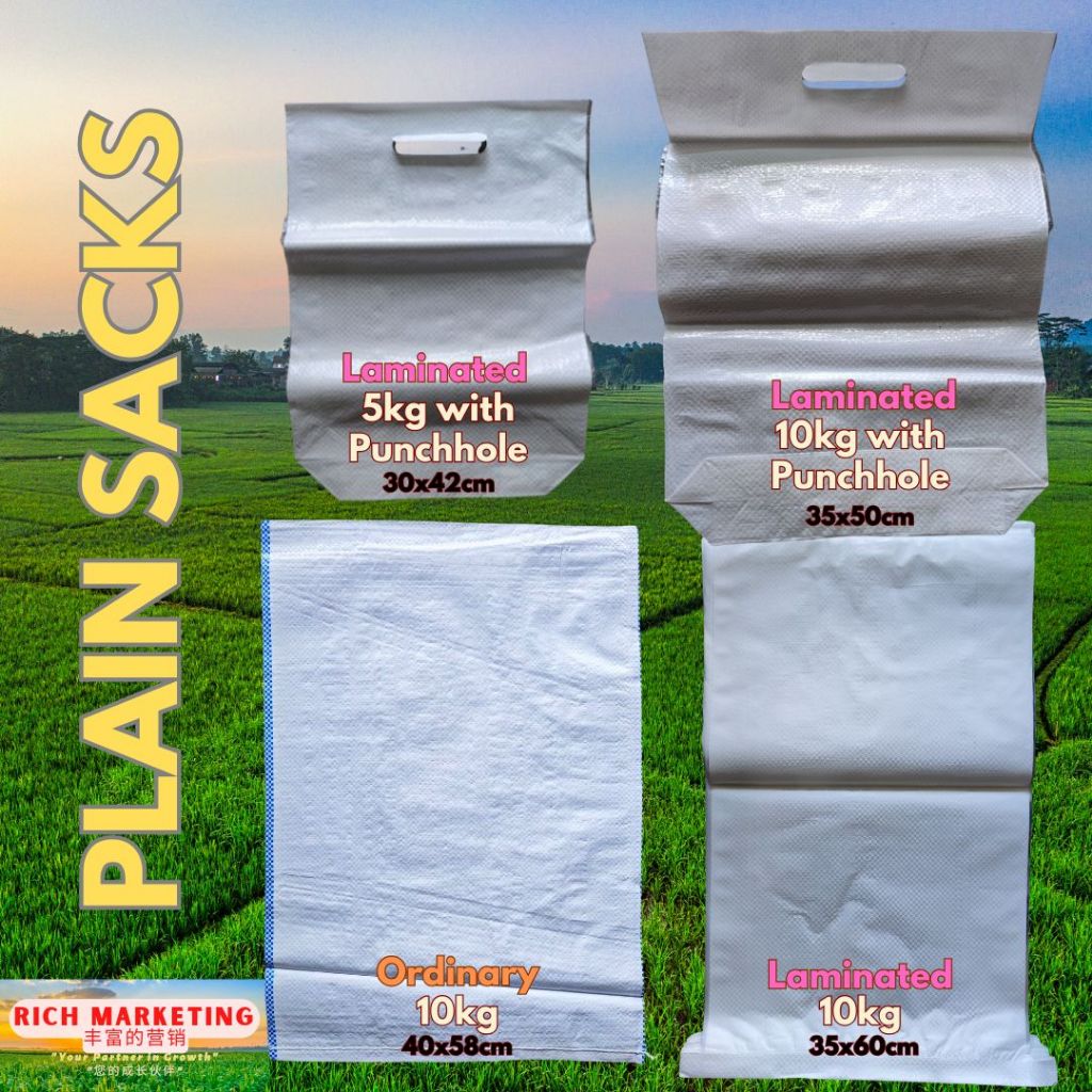 Laminated Coated and Ordinary Sack Sako Bag 5kg 10kg with handle and no ...