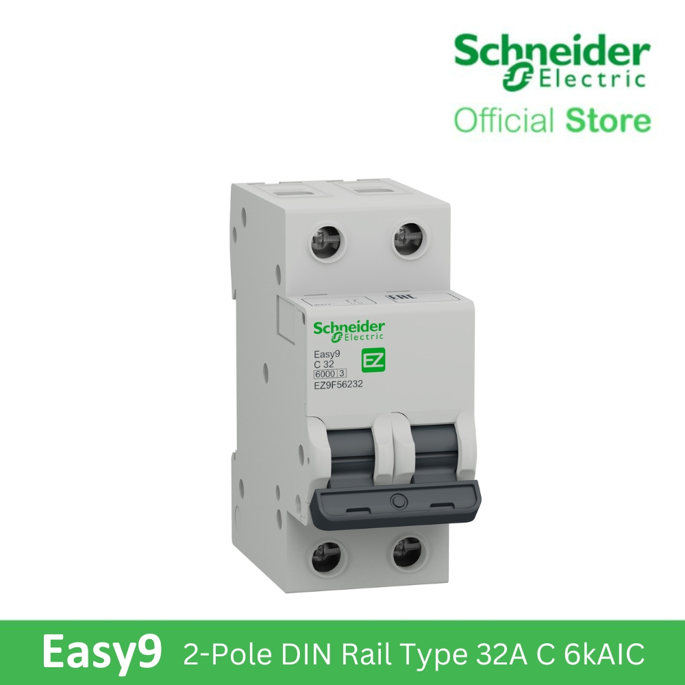 Schneider Mini Circuit Breaker Easy9 MCB 2P 32A C 6000A 230V (EZ9F56232 ...