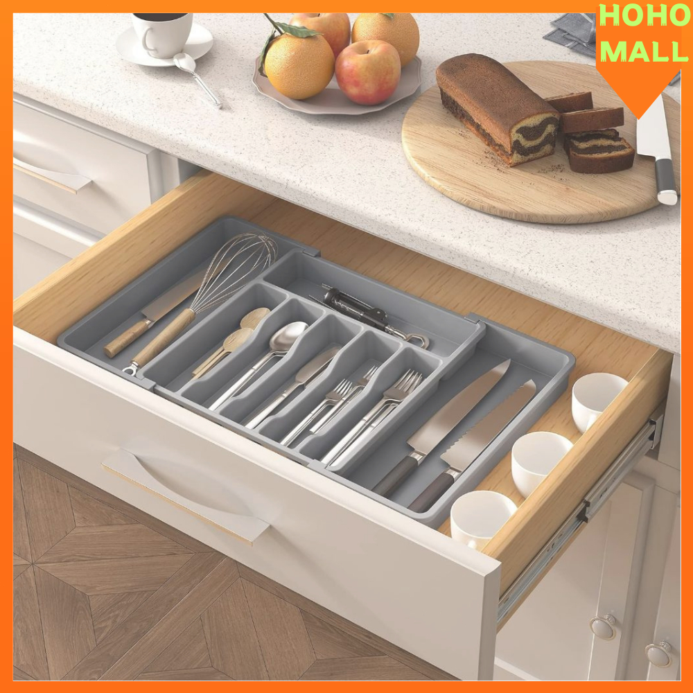 Cutlery Organizer Drawer Cutlery Storage Tray Adjustable Utensils Spoon ...