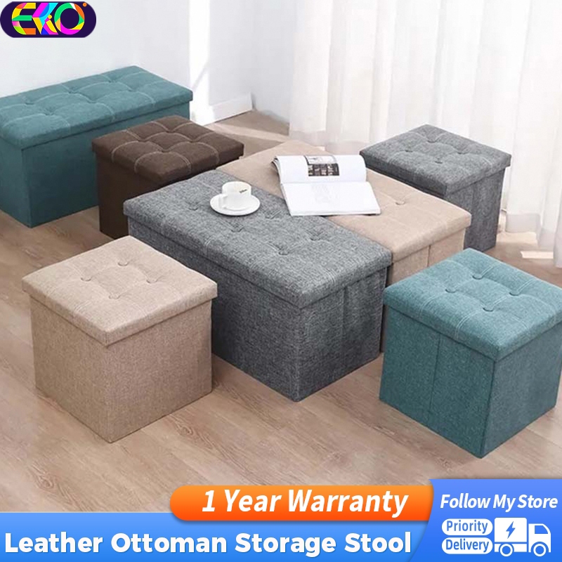 Foldable Sofa Storage Box Stool Chair Ottoman Storage Chair Box Storage ...