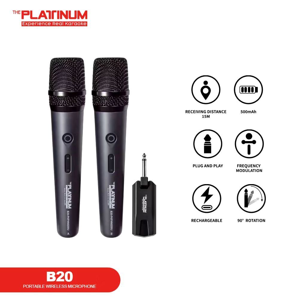 Platinum Karaoke B20 Portable Wireless Microphone | Shopee Philippines