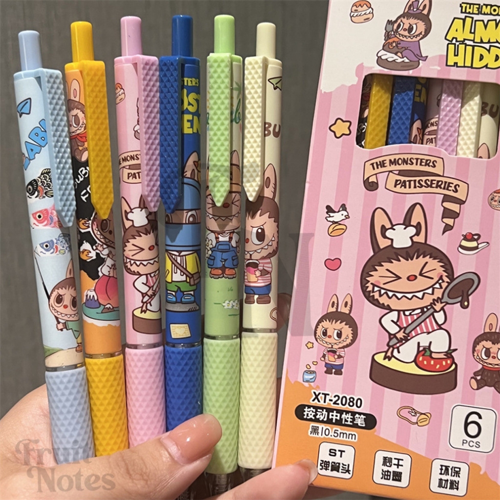 BP137 0.5mm Labubu Themed Push Pen Set (6 pcs) | Shopee Philippines