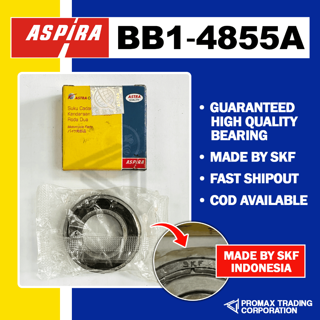 Aspira BB1-4855A Ball Bearing made by SKF Original Authentic Open Type ...
