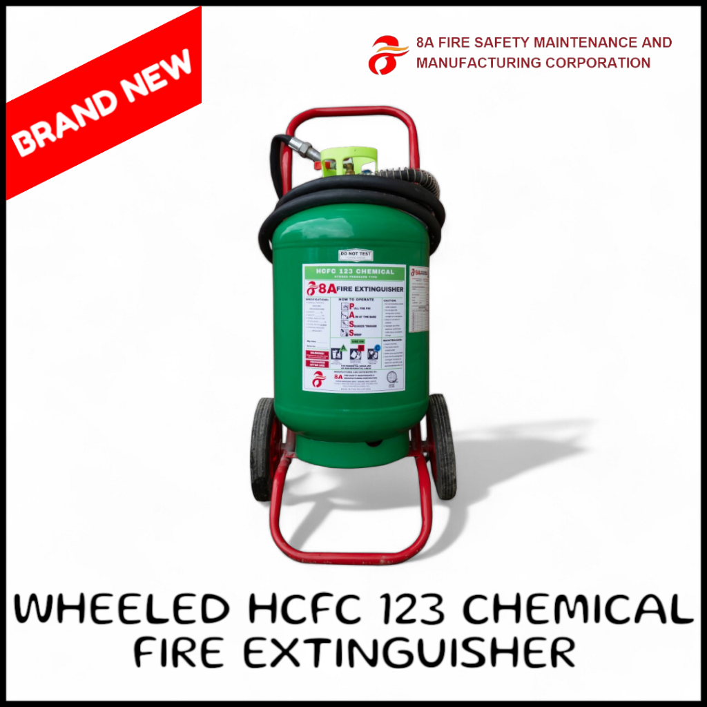8A 50LBS WHEELED HCFC 123 FIRE EXTINGUISHER Wheeled Fire Extinguisher ...