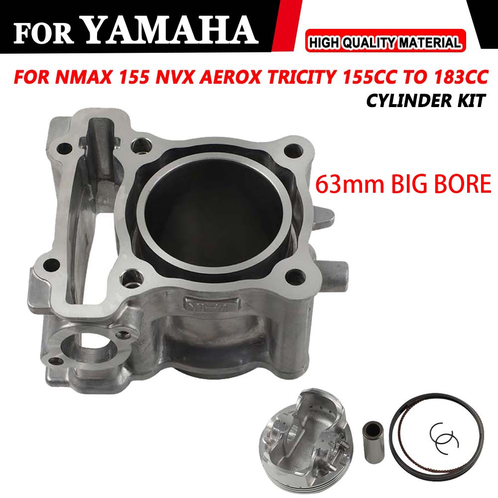Cylinder block kit Big Bore 63mm For Yamaha NMAX155 AEROX155 NMAX AEROX ...
