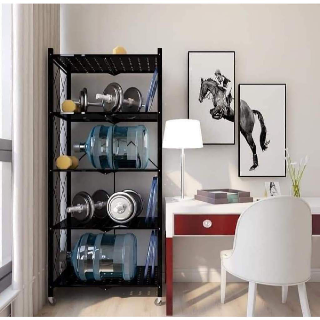 5 Layer Kitchen Rack Organizer Metal Rack Foldable Rack With Wheels ...