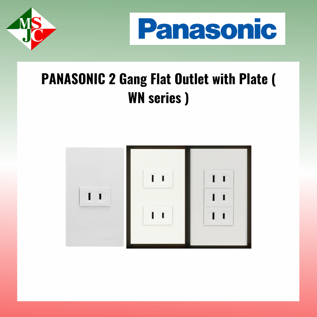 PANASONIC 2 Gang Flat Outlet with Plate ( WN series ) | Shopee Philippines
