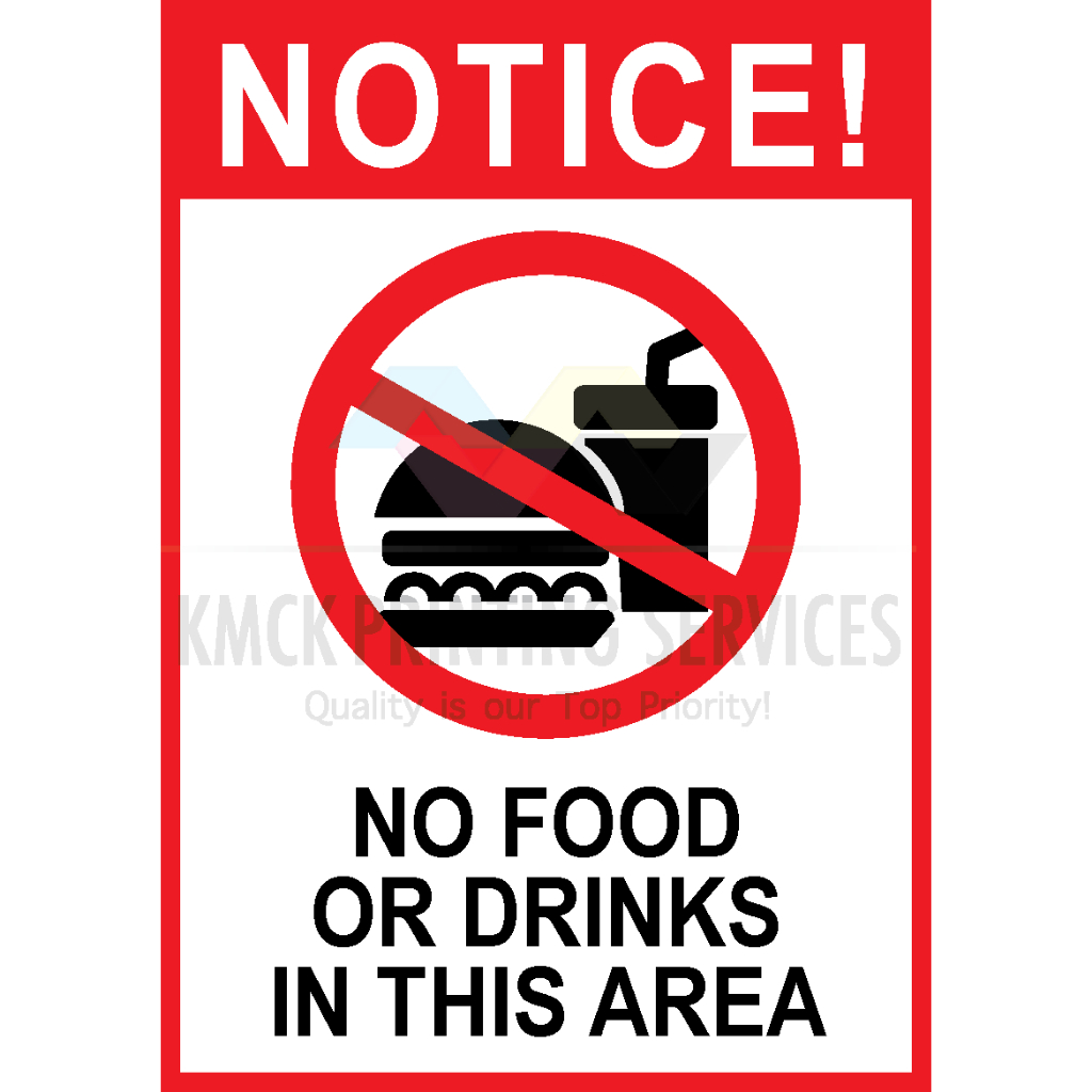 No Food or Drinks Allowed in this area Signages | Shopee Philippines