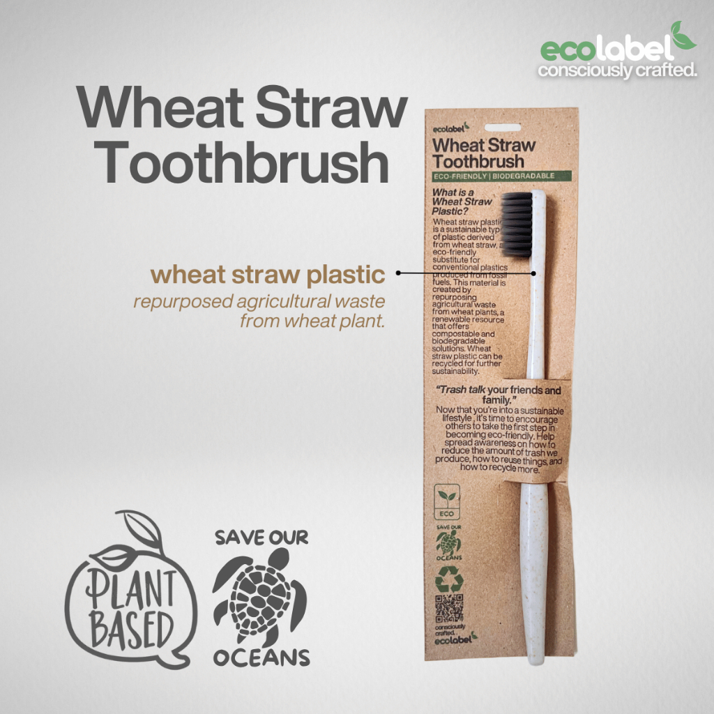 Eco-Friendly Wheat Straw Toothbrush 1pc 100% Biodegradable Compostable ...