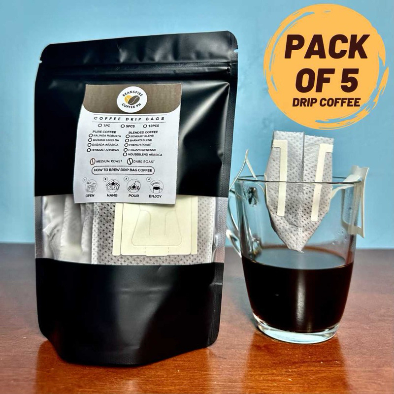 Beanspire Drip Coffee Cordillera Coffee Pack of 5 Drip Coffee (Medium ...