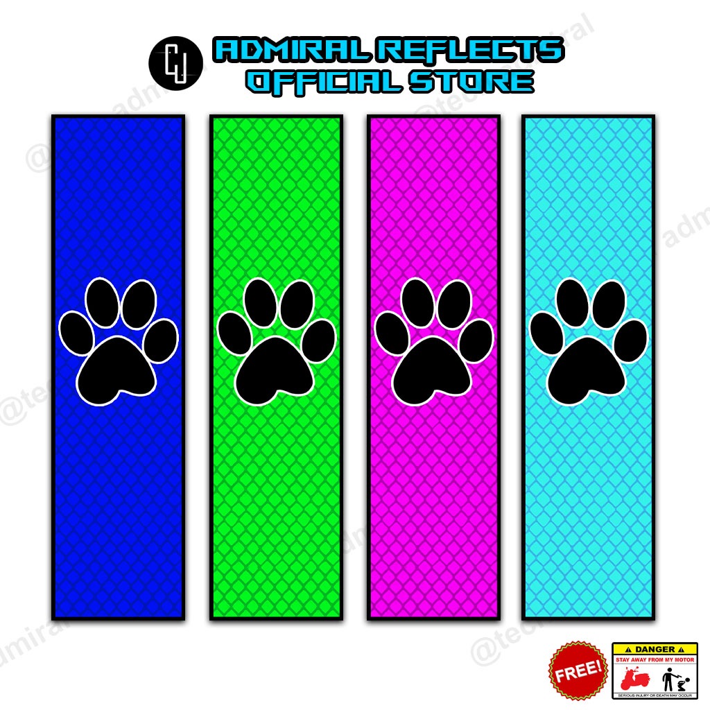 Alloy Top Box Sticker Waterproof Pet Paw Single (REFLECTORIZED ...