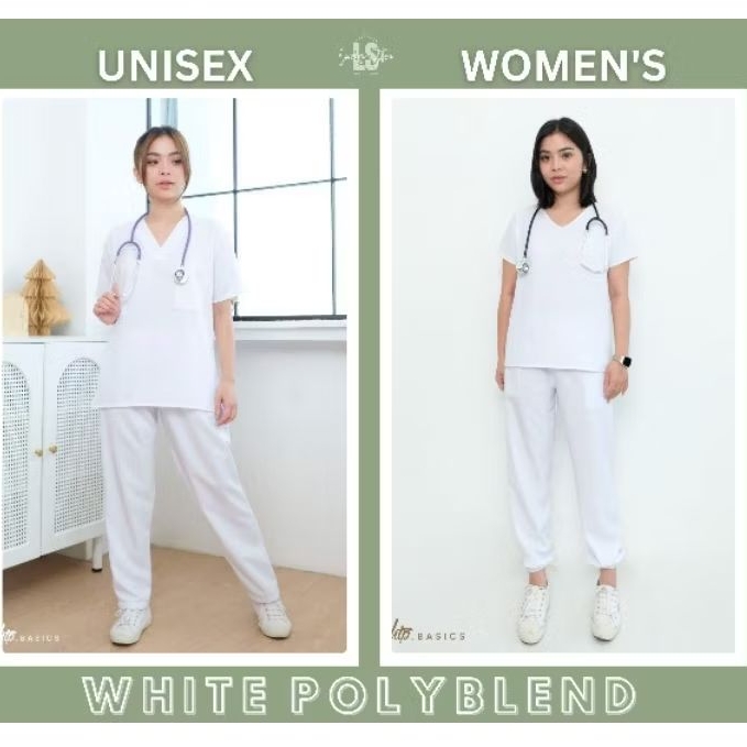 HTP Basics Unifit Scrub Suit | White | POLYBLEND Fabric | Unisex and ...