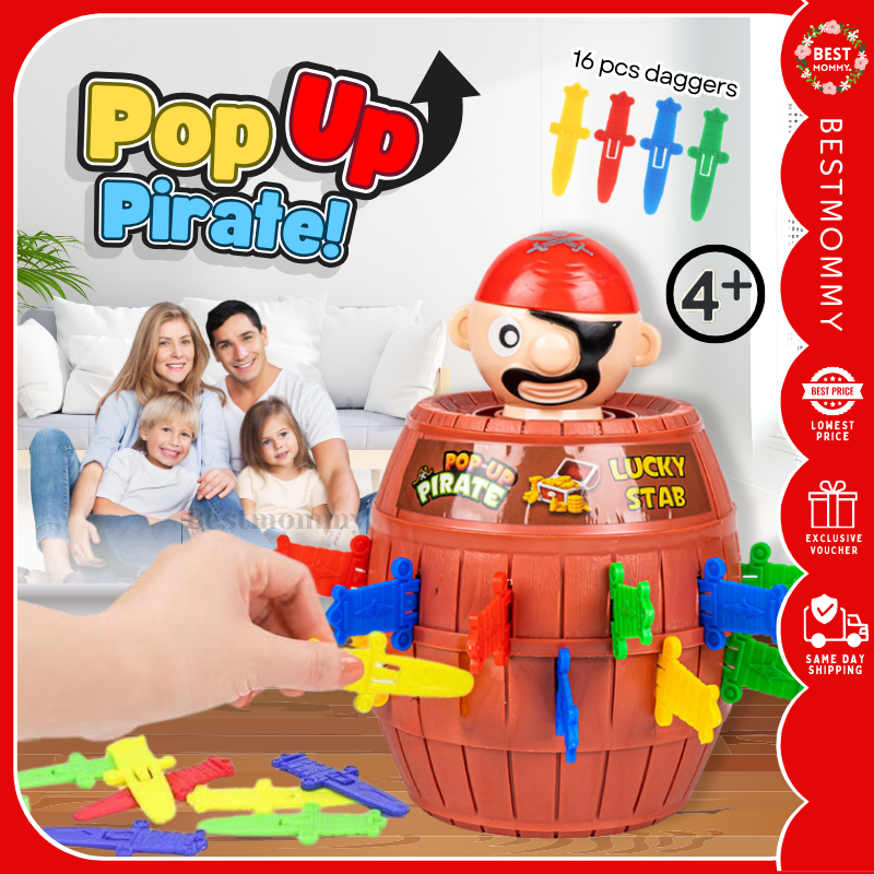BESTMOMMY Funny Jumping Pop Up Pirate Barrel Board Game Pranks Family ...
